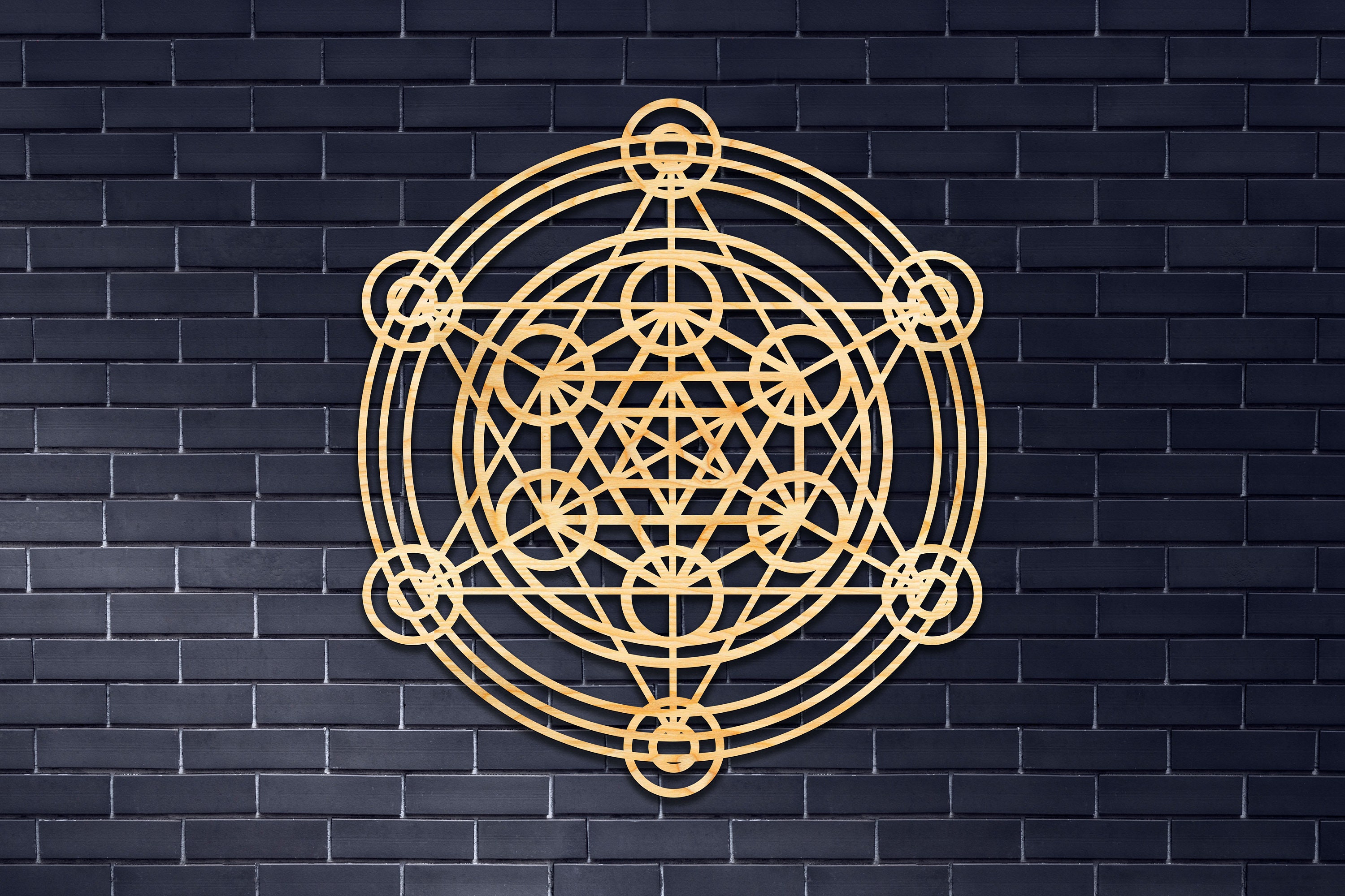 Metatron's Cube Wall Decor From Wood, Wooden Art, Wood Symbol, Sacred ...