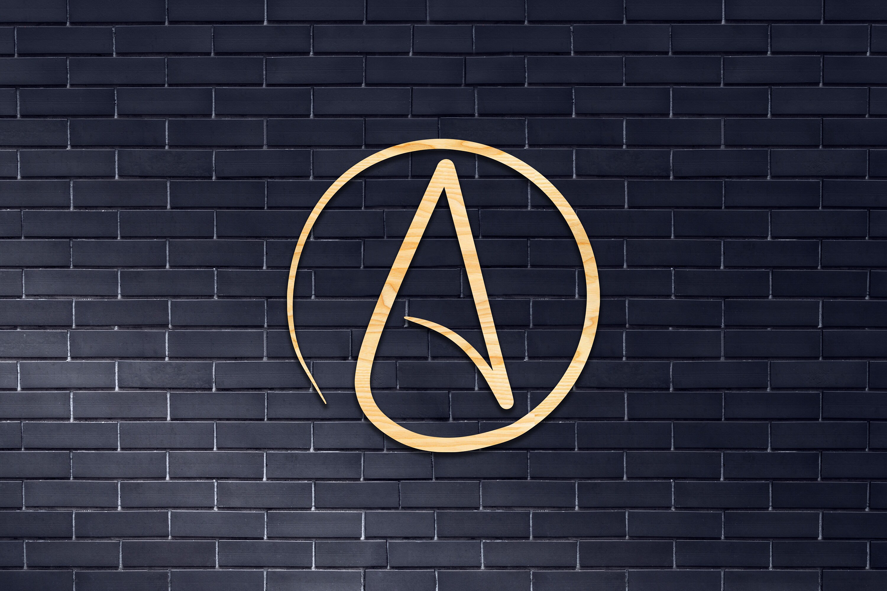 Atom Atheism Symbol Wall Decor From Wood Hanging Sign Wooden - Etsy