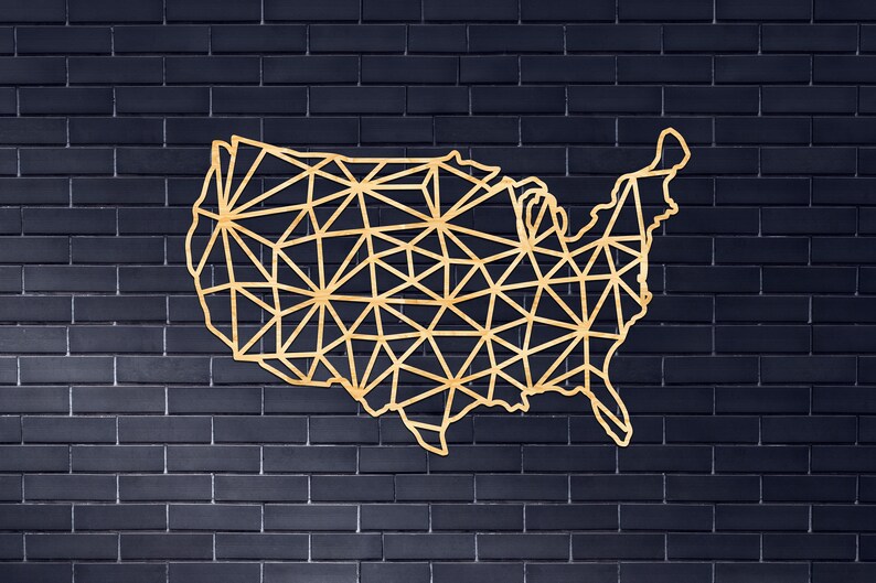 USA Map Wall Decor From Wood, Hanging Sign, Wooden Wall Art, Country ...