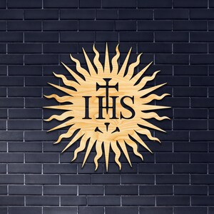 Society of Jesus IHS Jesuits Wall Decor From Wood, Hanging Sign, Wooden ...