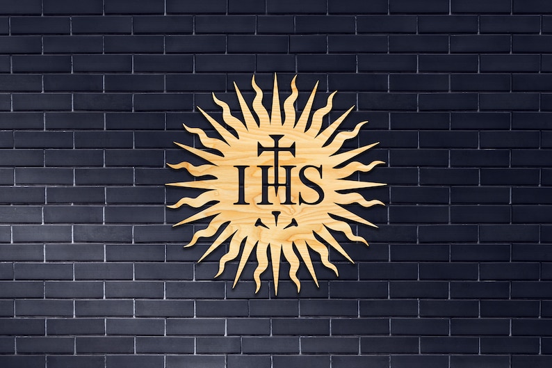 Society of Jesus IHS Jesuits Wall Decor From Wood, Hanging Sign, Wooden ...