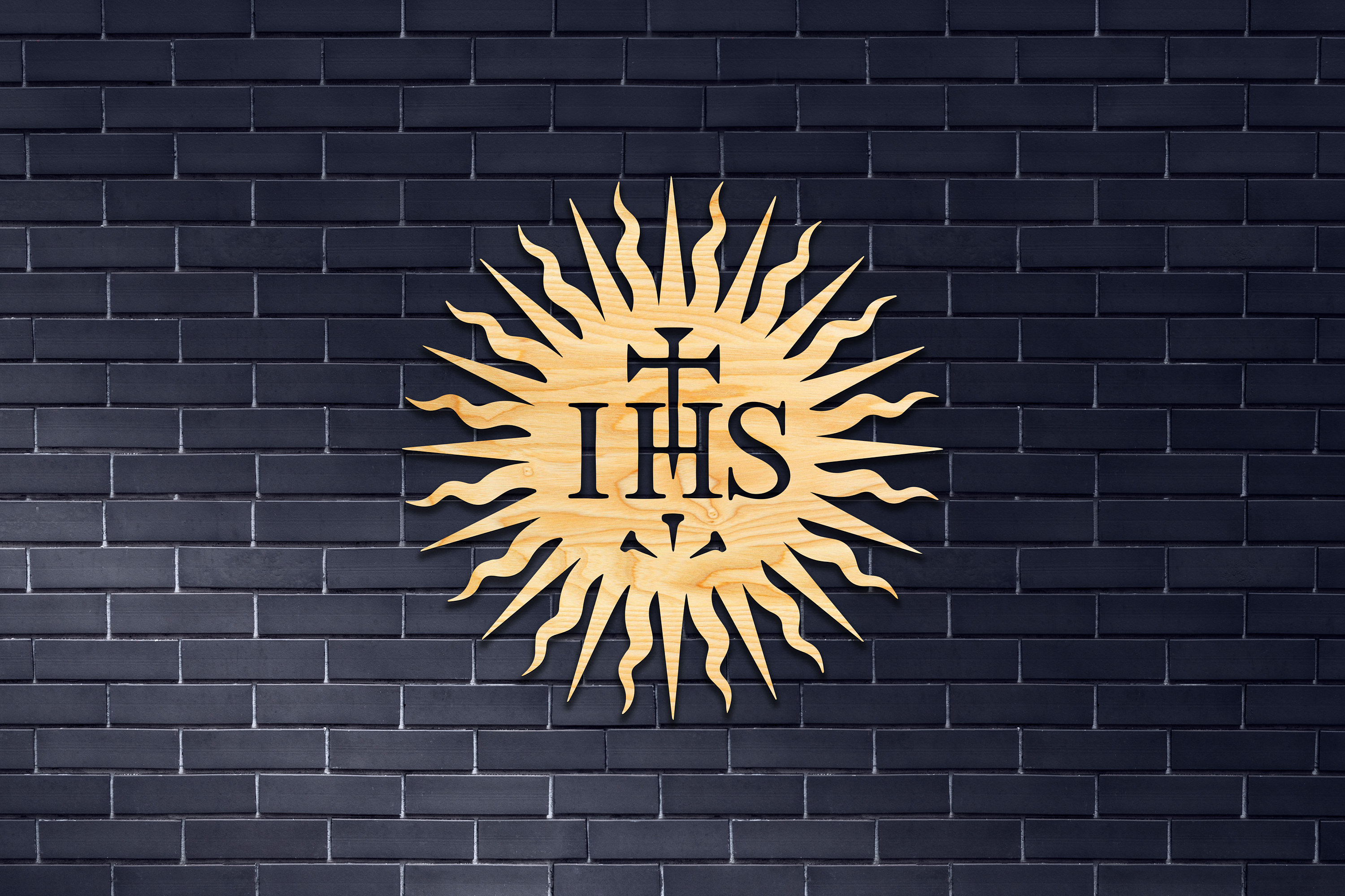 Society of Jesus IHS Jesuits Wall Decor From Wood, Hanging Sign, Wooden ...