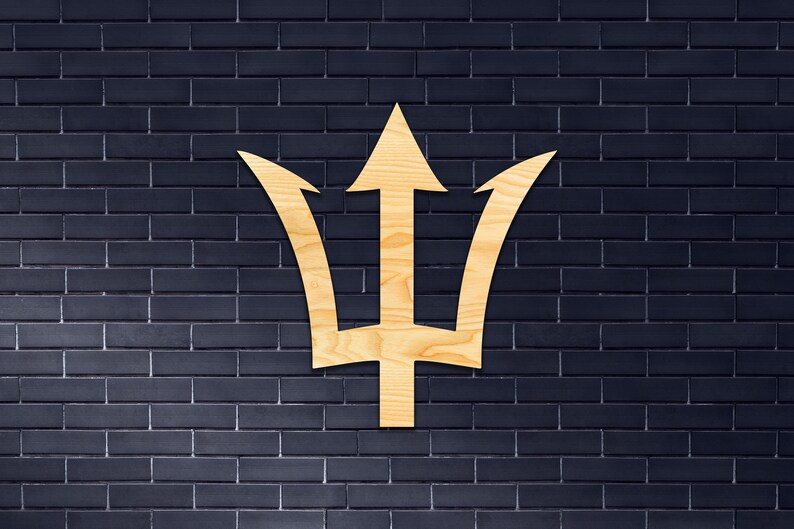 Trident of Poseidon Wall Decor From Wood, Hanging Sign, Wooden Wall Art ...