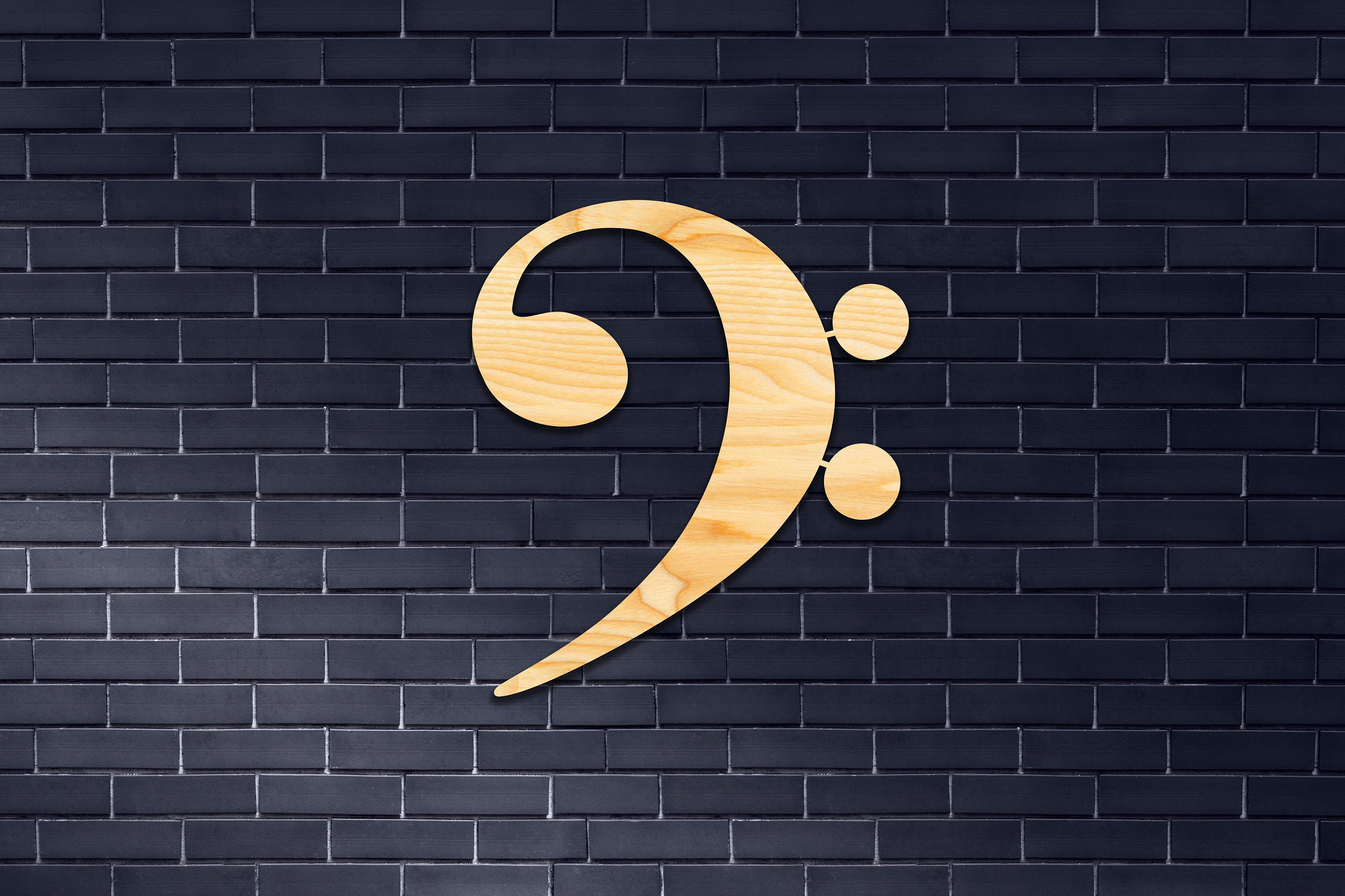 Bass Clef Wall Decor From Wood Hanging Sign Wooden Wall Art - Etsy