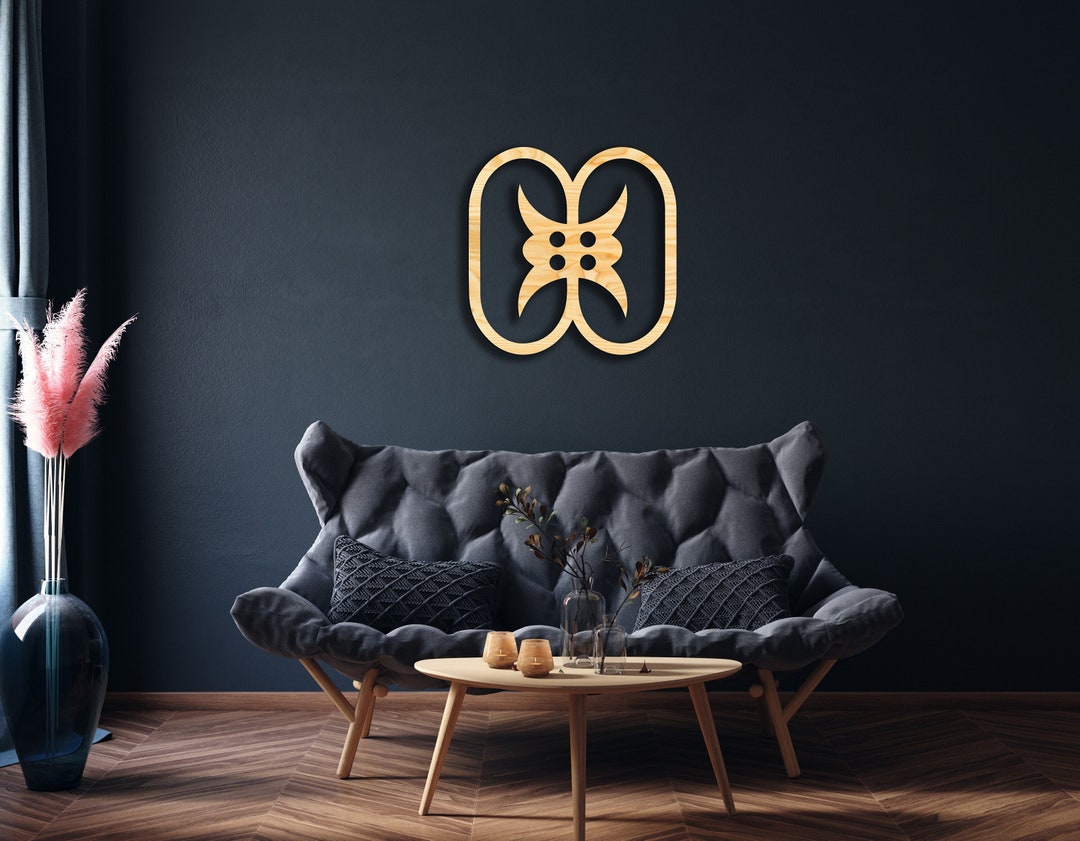 AKWAABA (welcome) Wall Decor From Wood, Adinkra African Ghana Kente ...