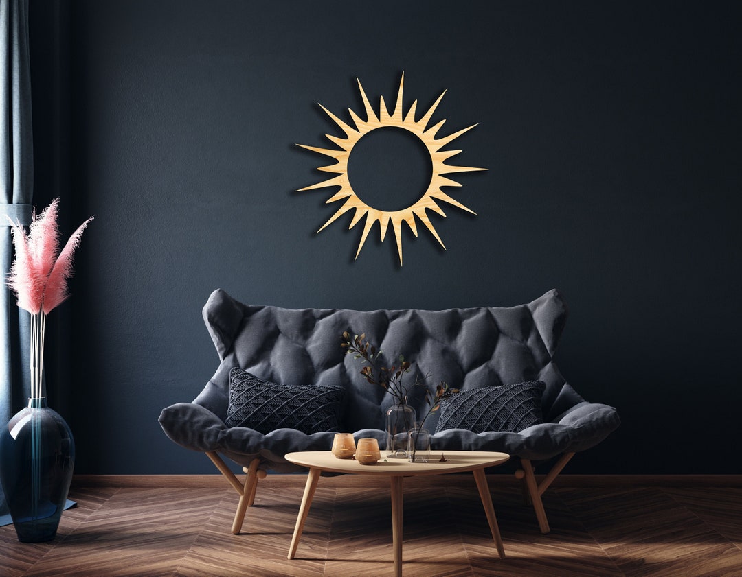 Solar Eclipse Wall Decor From Wood, Hanging Sign, Wooden Wall Art, Sun ...