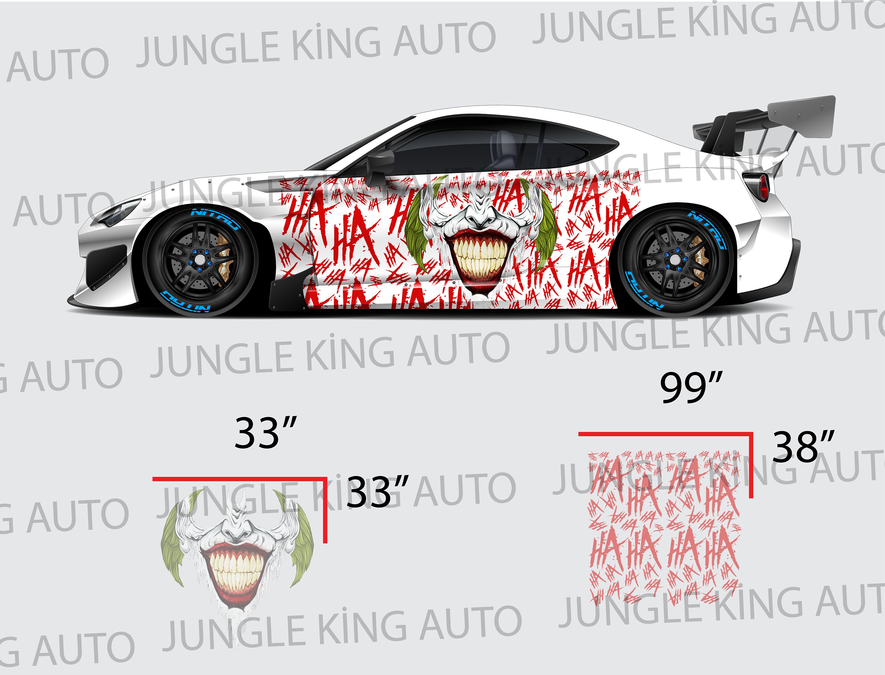 JOKER Villain Inspired Car Side Decal, Universal Size, Cast Vinyl Wrap ...