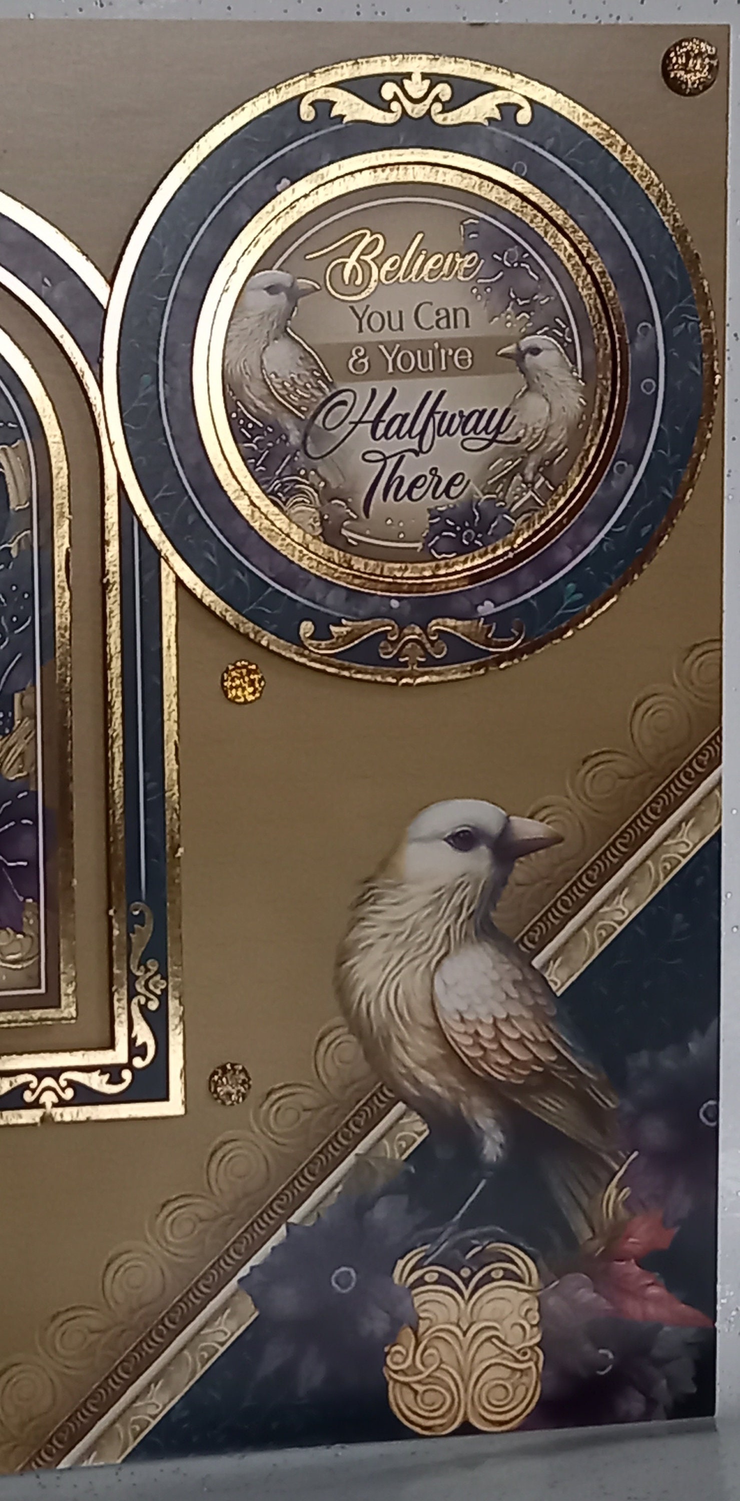 Handmade Raised Foiled White Raven Birthday/inspirational Card,large ...