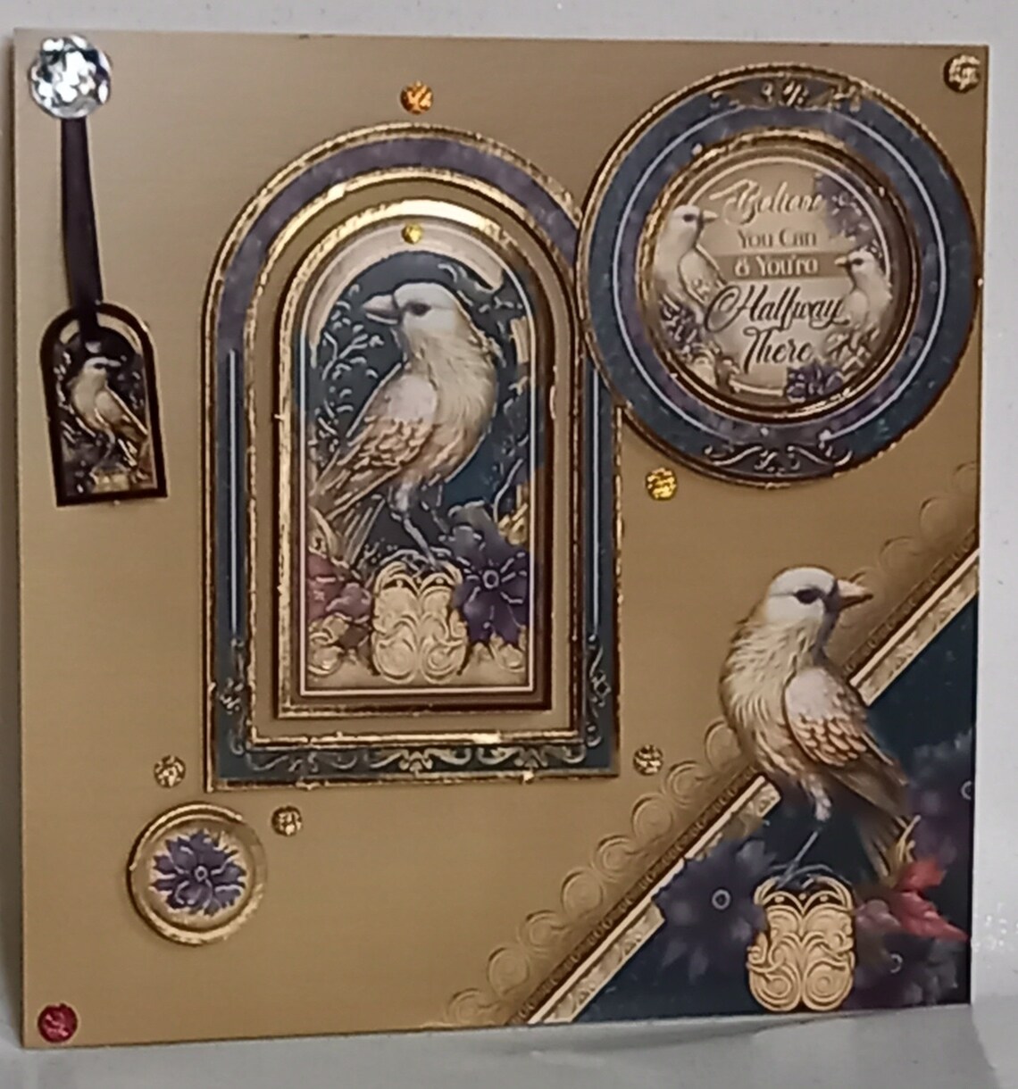 Handmade Raised Foiled White Raven Birthday/inspirational Card,large ...