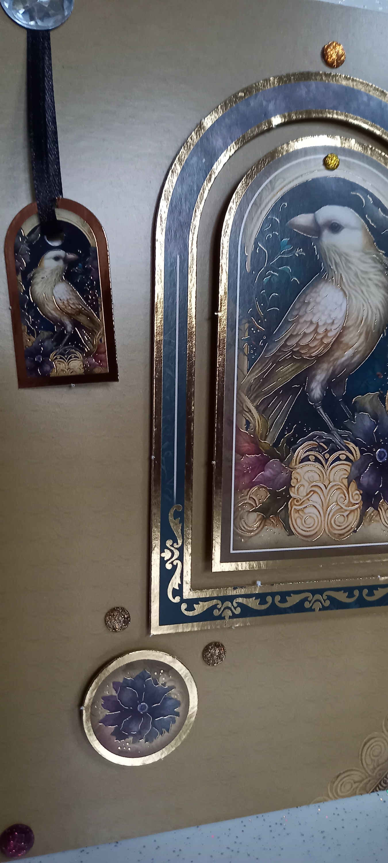 Handmade Raised Foiled White Raven Birthday/inspirational Card,large ...