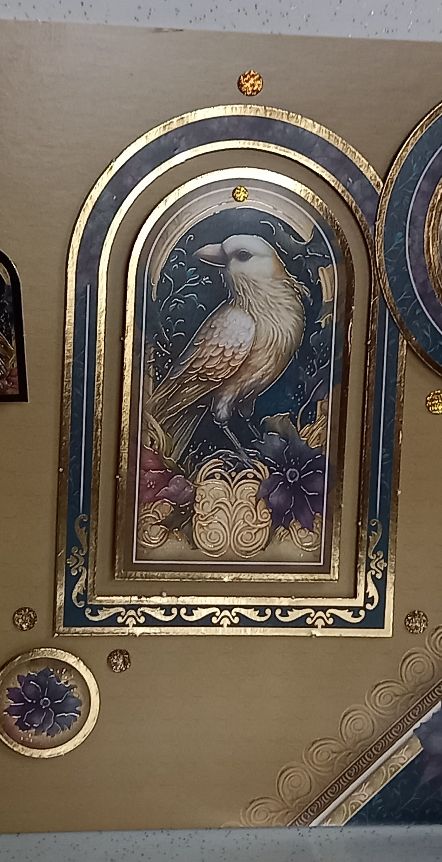 Handmade Raised Foiled White Raven Birthday/inspirational Card,large ...