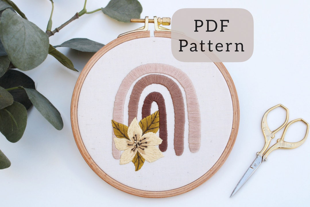 PDF Pattern Boho Embroidery, Hand Embroidery Pattern, Beginner ...