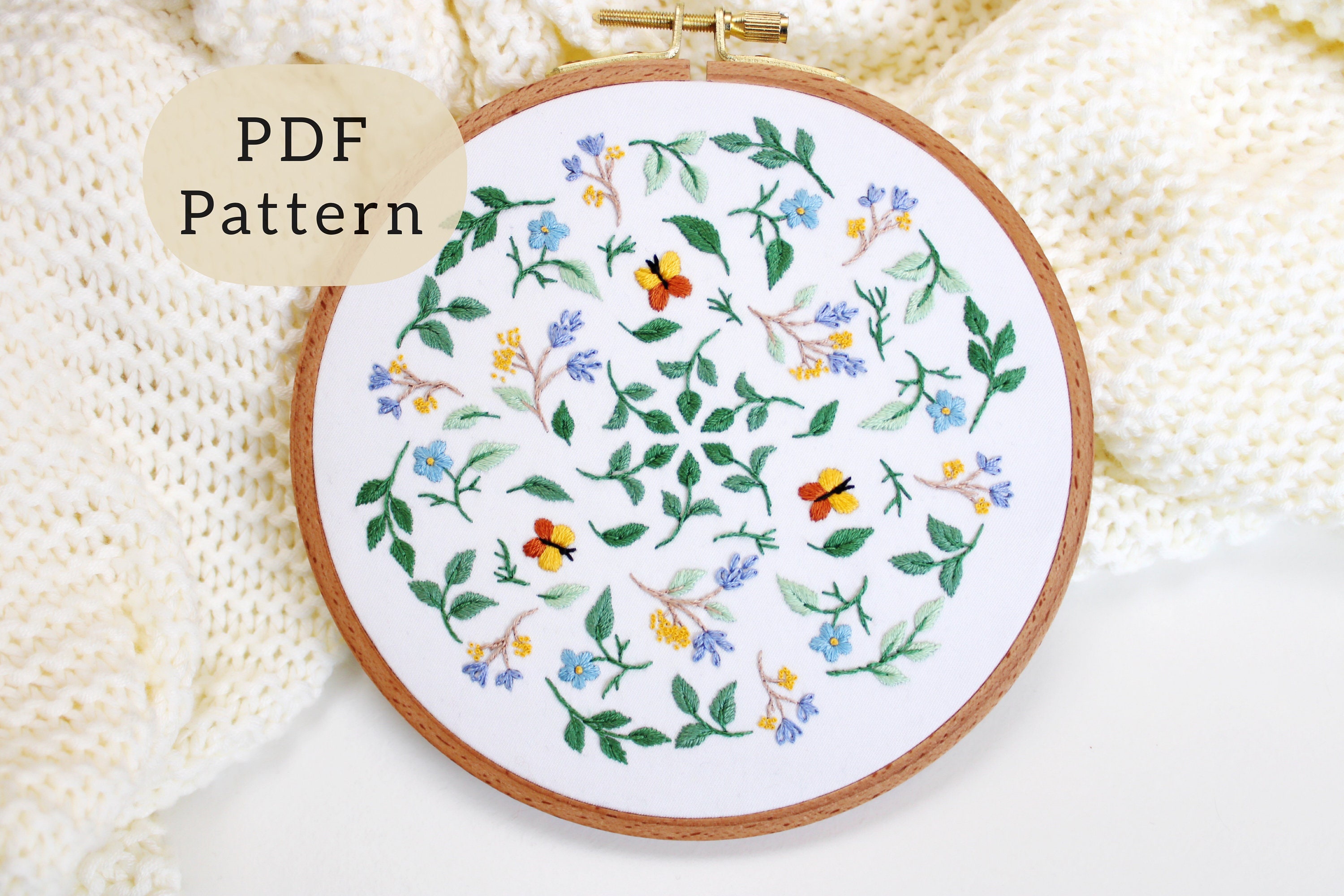PDF Pattern Embroidery Tutorial, Hand Embroidery Pattern, Beginner ...