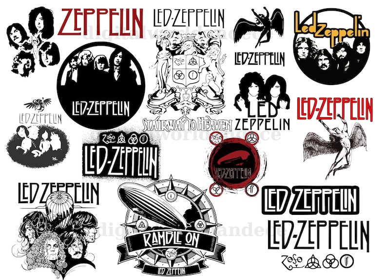 Led Zeppelin Svg Bundle Clipart Rock Band Tshirt Design - Etsy Canada