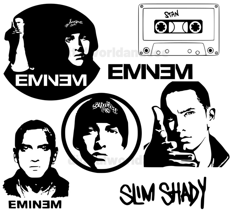 Eminem Svg Slim Shady Rapper Tshirt Design Digital - Etsy