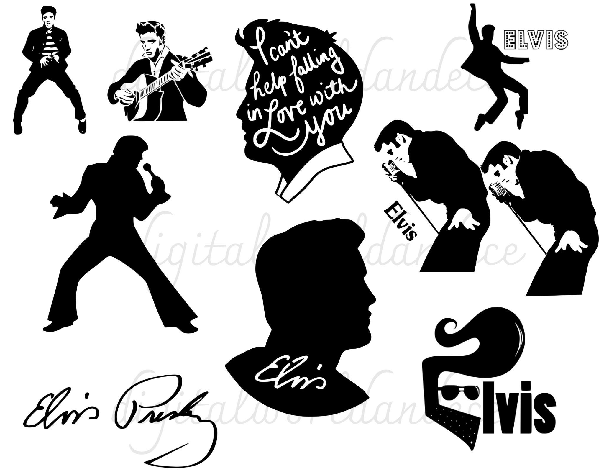 Elvis Presley Svg Classic Guitar Svg King Of Vector C