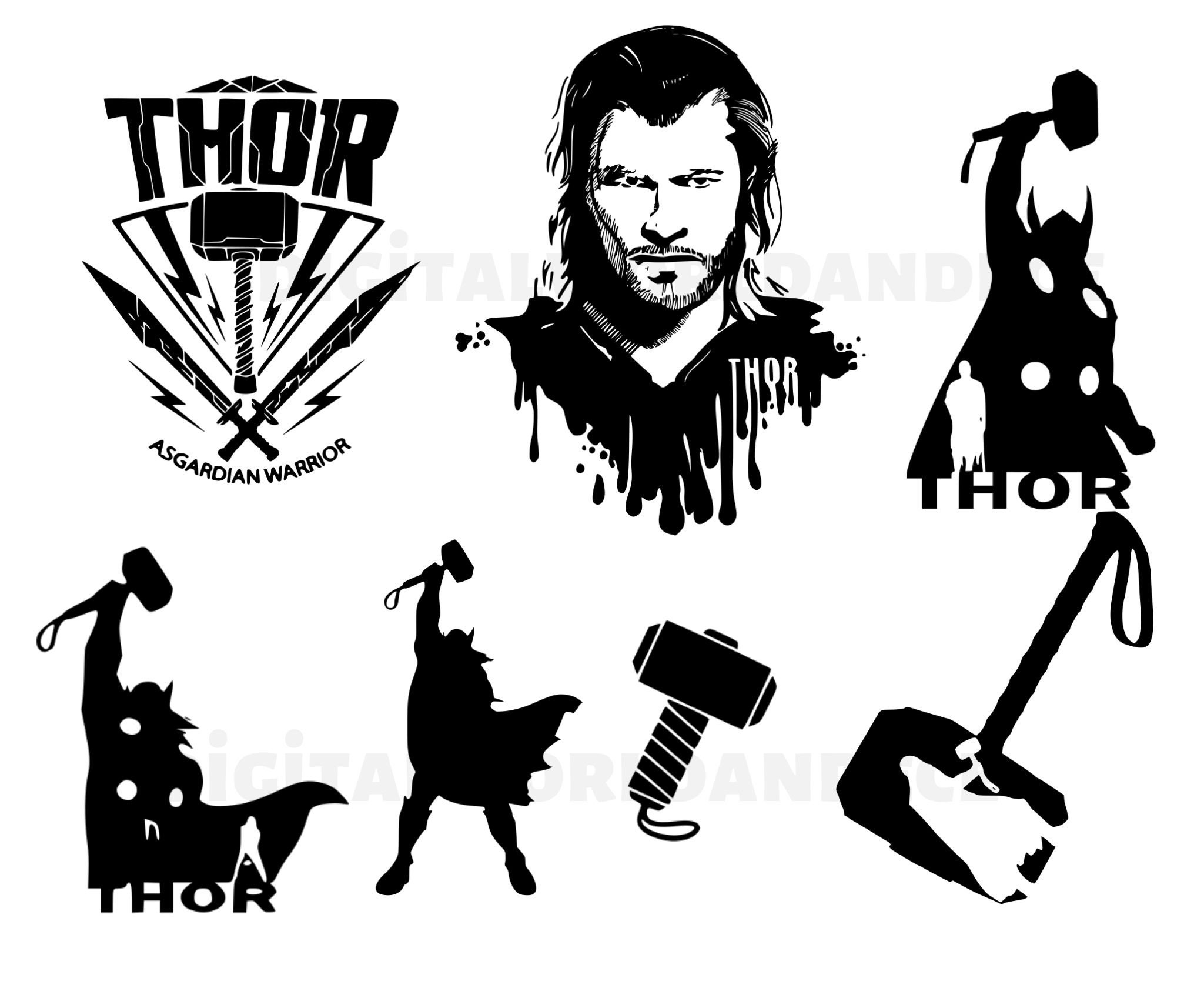 THOR Svg Marvel Svg Avengers Svg Cortar archivo para - Etsy España