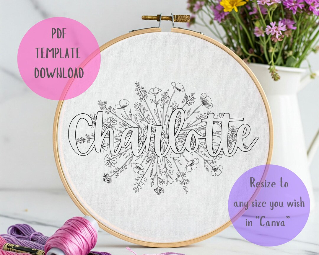 Girls Name Personalised Hand Embroidery Design Easy Basic Simple ...