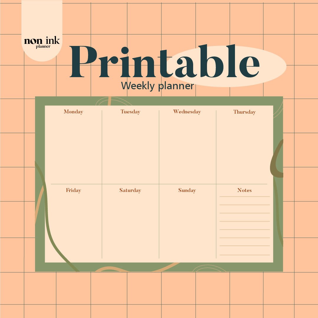 Boho Weekly Planner Printeable, Printable Weekly Planner, Weekly ...