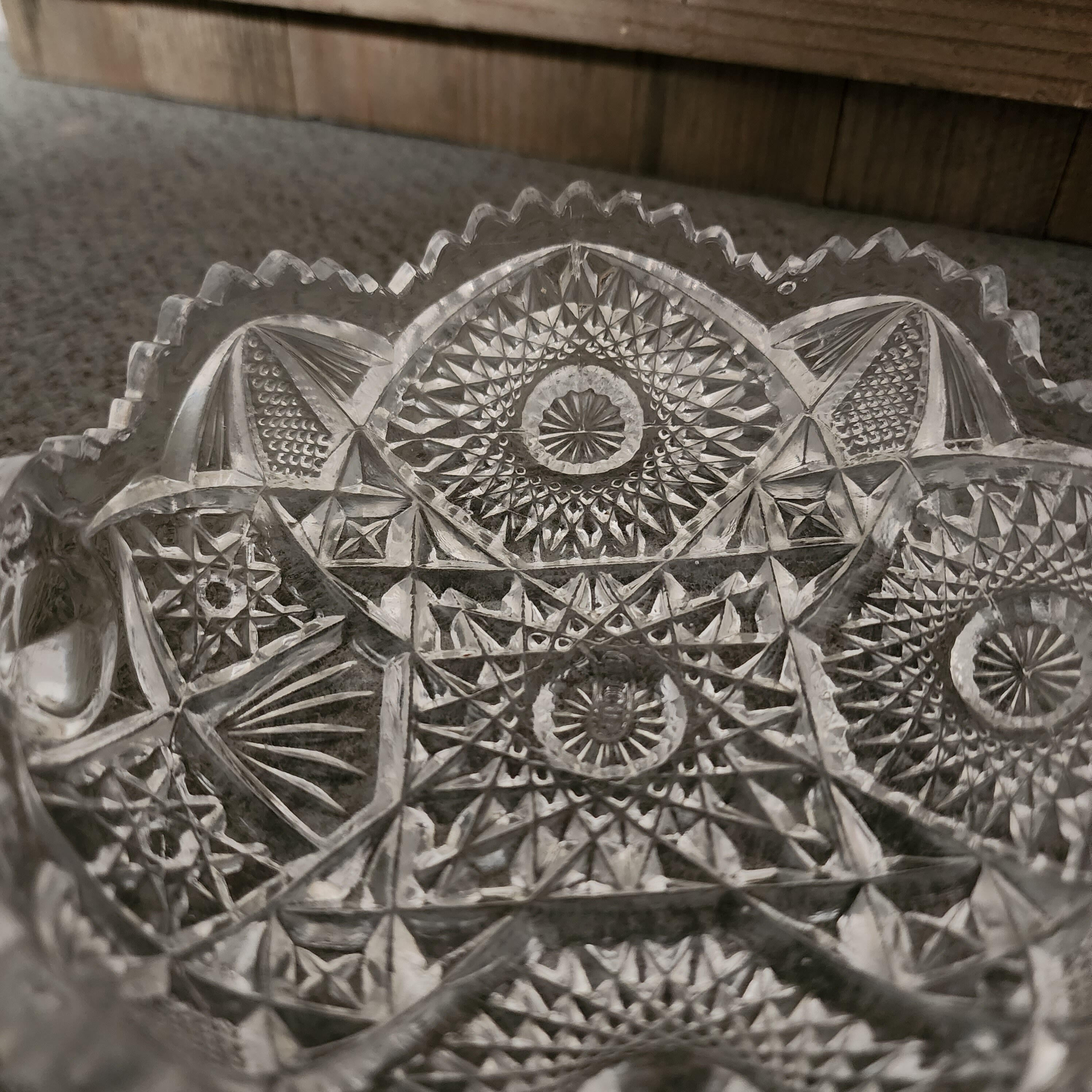 Vintage Imperial Glass Nucut Crystal Nappy Dish 5 1/2 Handled Bowl ...