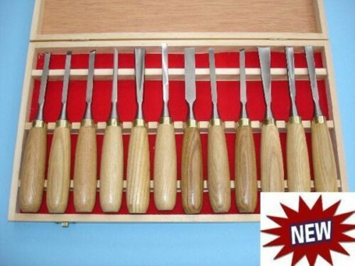 Quality 12 Piece Wood Carving Chisels Set Sculpture Woodworking Tools ...
