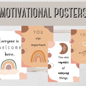 Boho Rainbow Motivational Posters | Posters | Classroom Decor ...