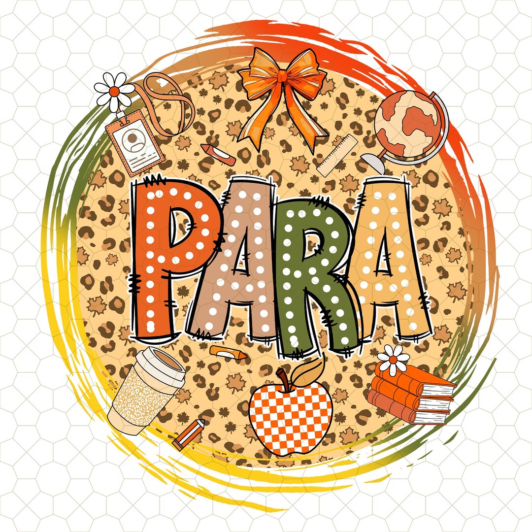 Para Fall Season Png, Para Typograph Back to School Png, Teacher Aide ...
