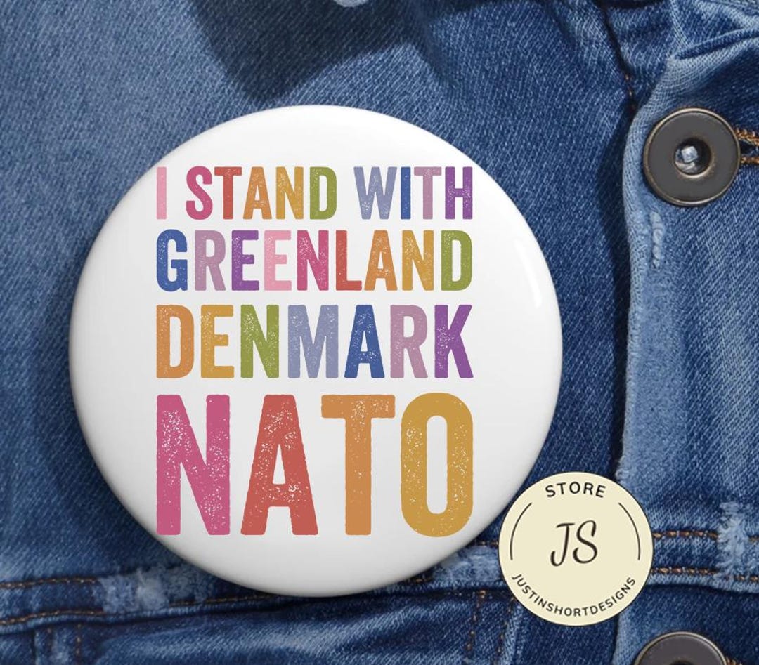 I Stand With Greenland Denmark Pin Buttons in 3 Sizes, Political ...