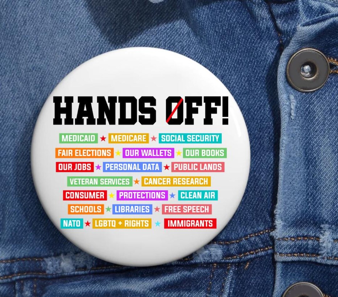 Hands off Protest Anti Trump Pin Buttons in 3 Sizes, Feminist Pin for ...