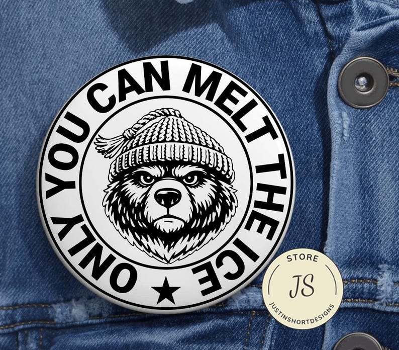 Melt the ICE Hat Resist Bear Pin Buttons in 3 Sizes, Red Hat Protest ...