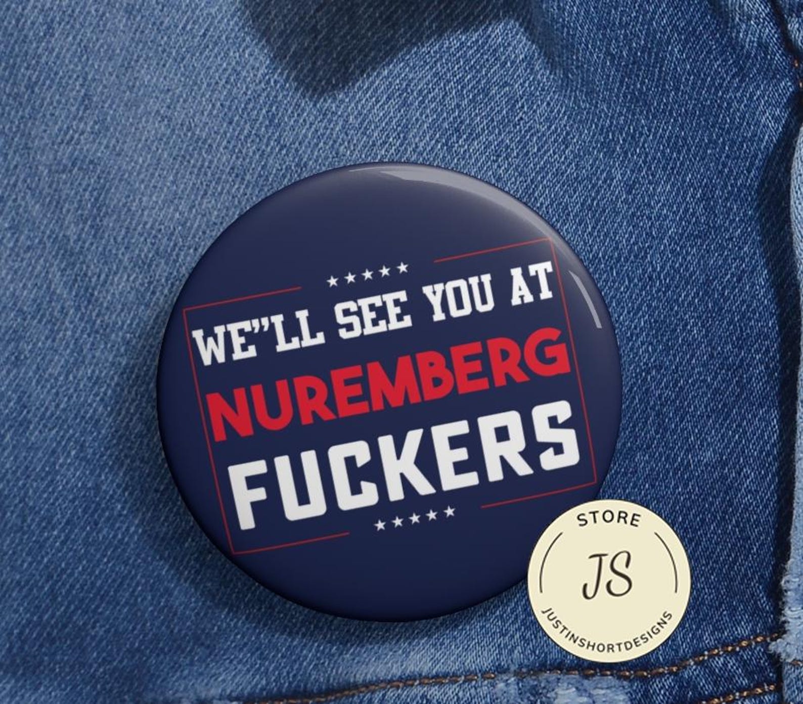 See You at Nuremberg Pin Buttons in 3 Sizes, Anti Fascist Activism Pin ...
