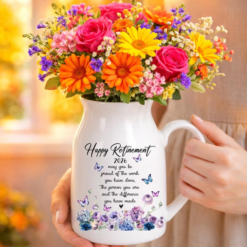 Retirement Flower Vase, Unique Retirement Gifts,appreciation Gift,thank ...