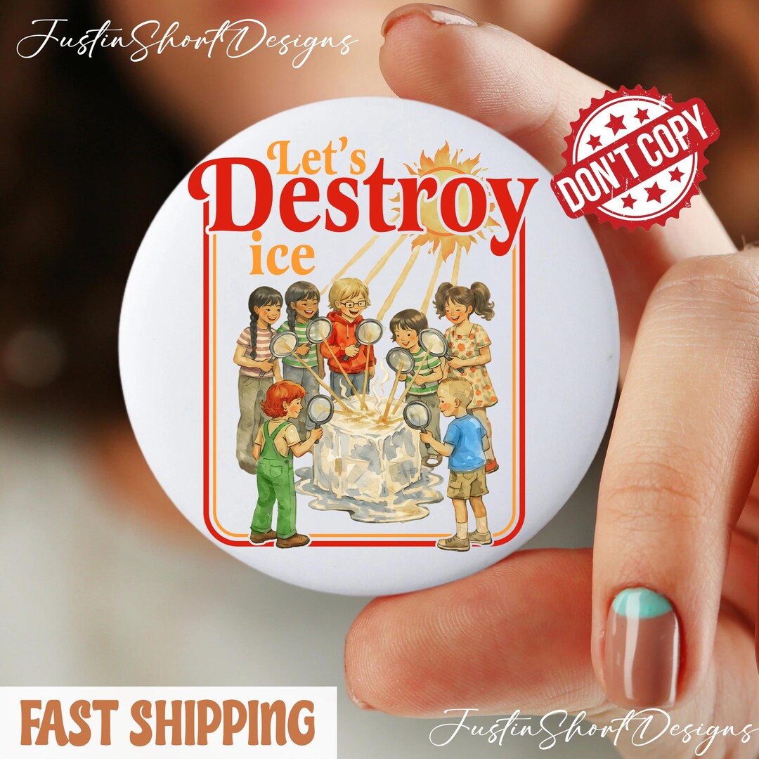 Let’s Destroy ICE Pin Buttons in 3 Sizes, Retro Protest Pin, Subtle ...