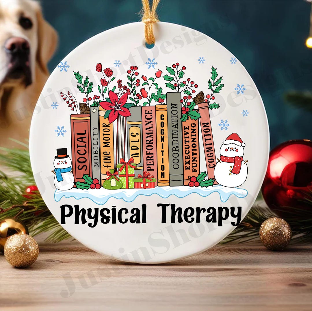 Physical Therapy PT Christmas Books Ornament, Christmas Physical ...