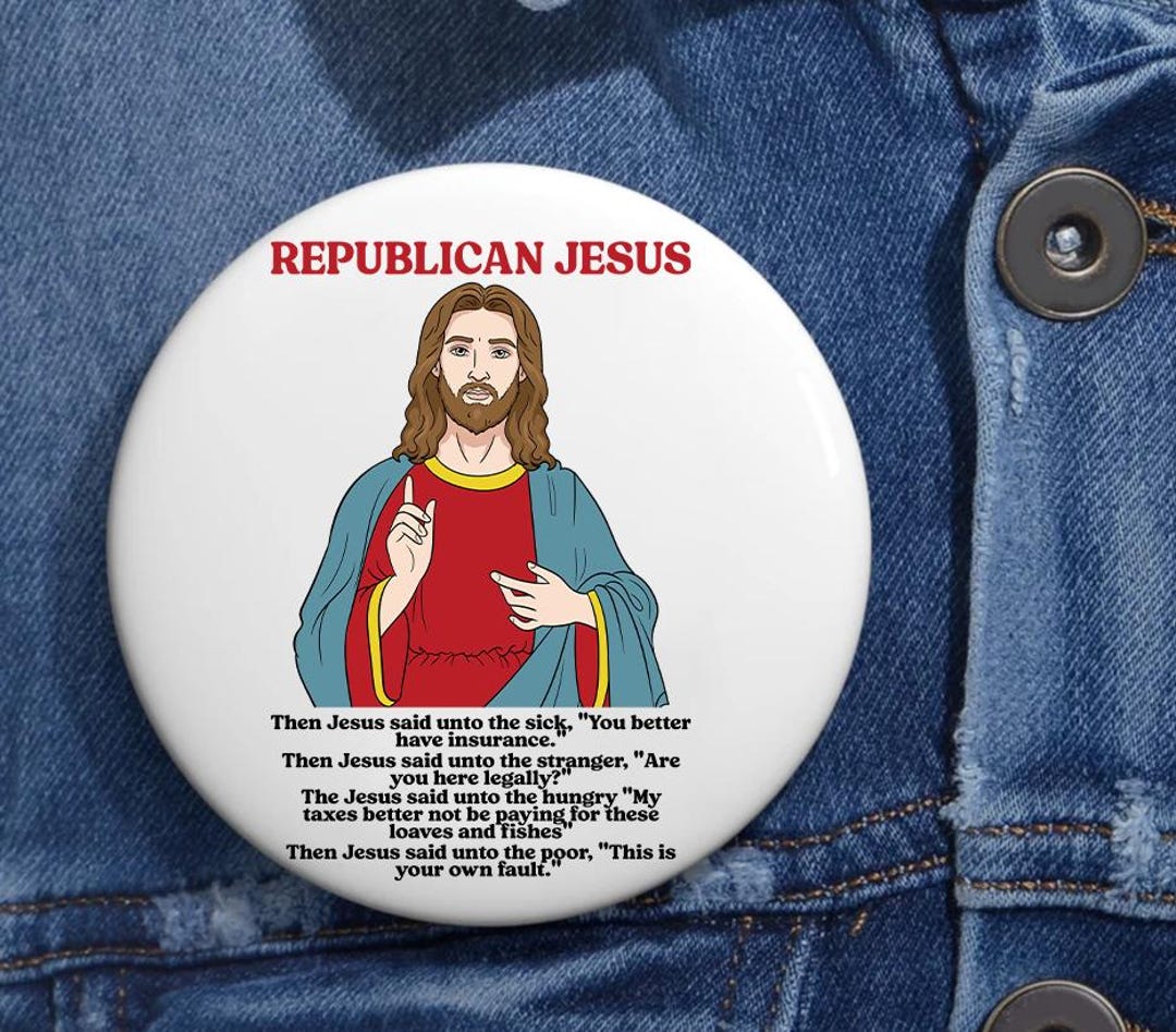 Republican Jesus Anti Trump Pin Buttons in 3 Sizes, Fascism FDT Anti ...