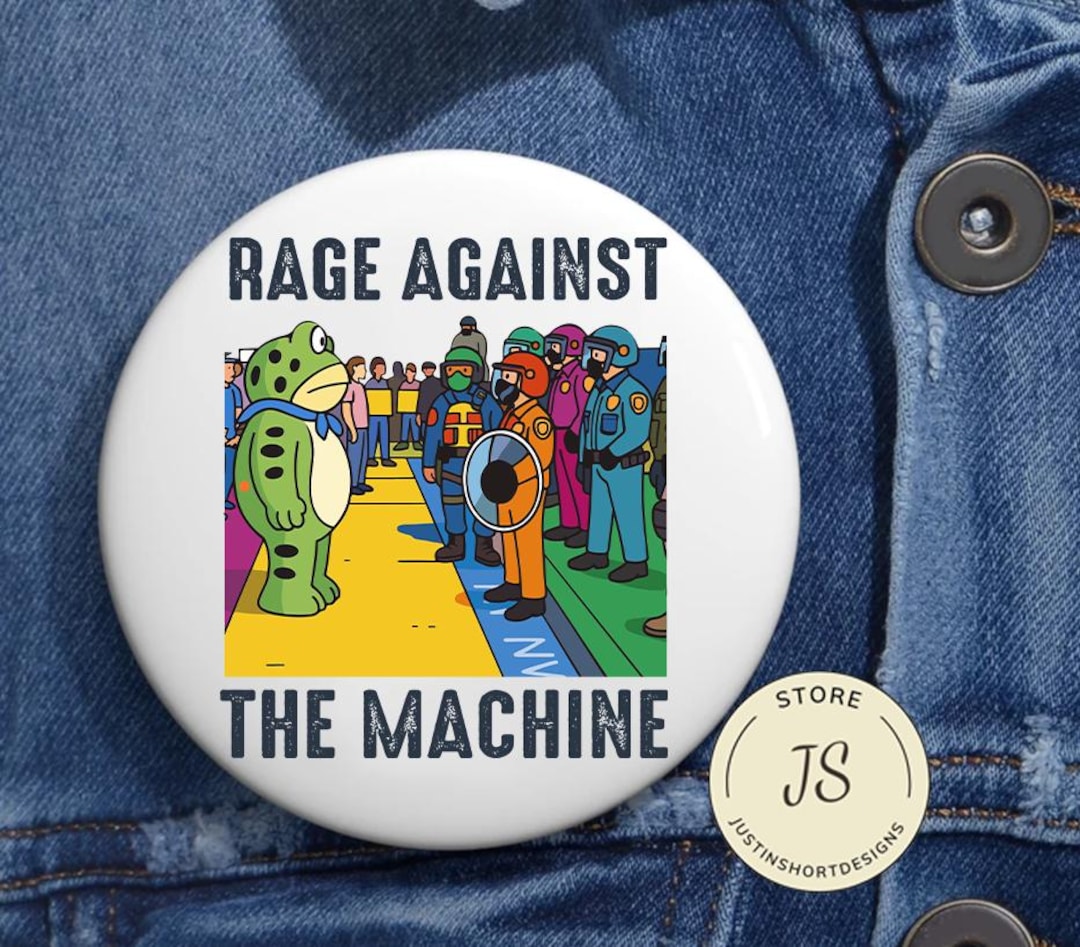 Portland Frog Anti-ice Rage Against the Machine Anti Trump Pin Button ...