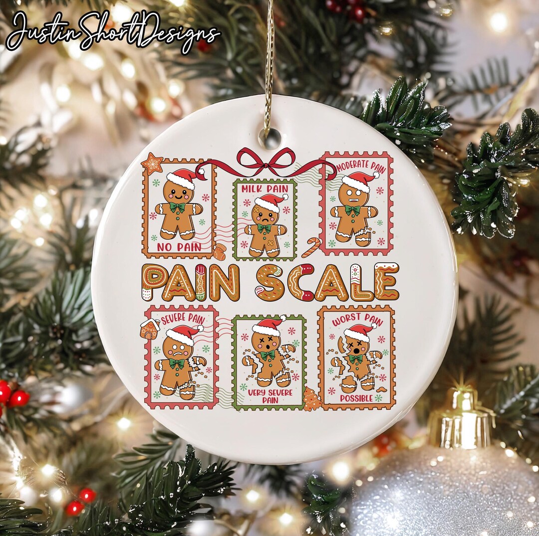 Pain Scale Gingerbread Nurse Ornament, Funny Medical Christmas ...