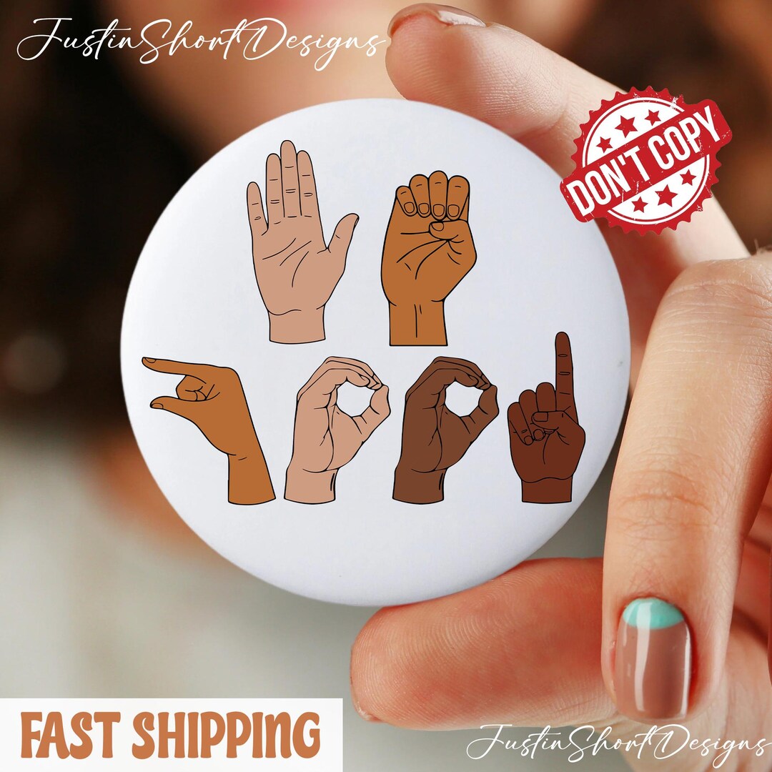 Hand Sign Be Good Renee Pin Buttons in 3 Sizes, Be Good Pin, Anti Ice ...