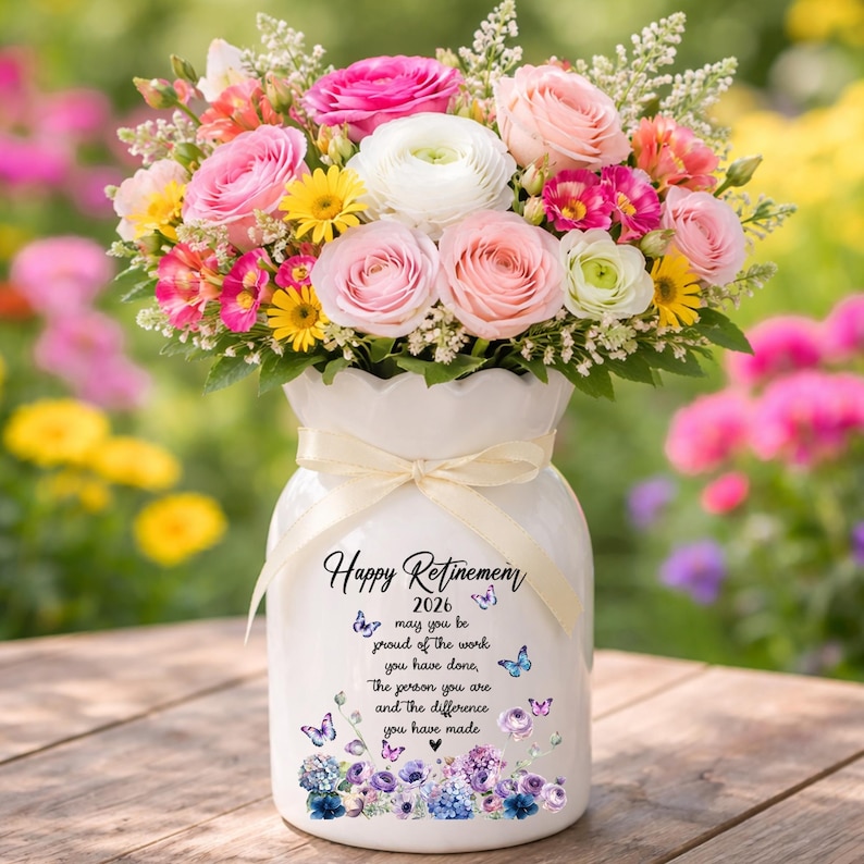 Retirement Flower Vase, Unique Retirement Gifts,appreciation Gift,thank ...
