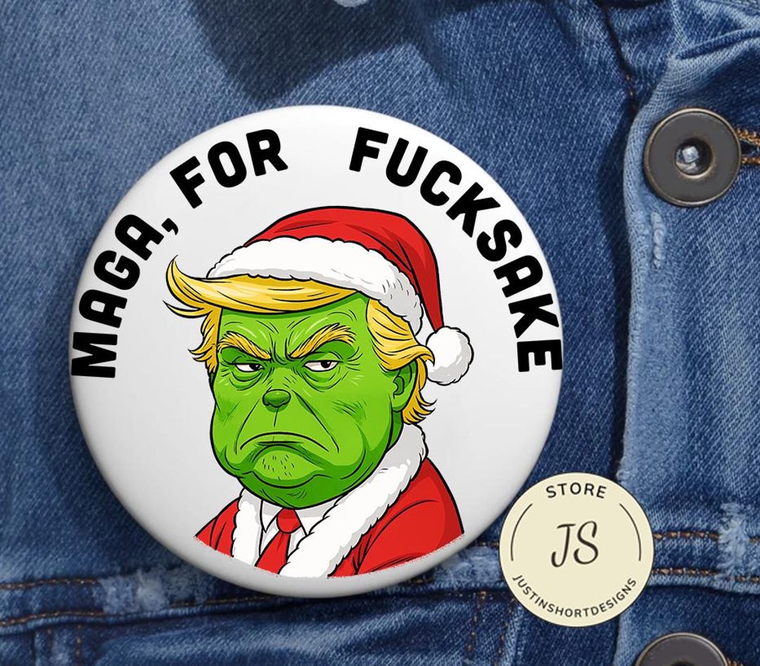 Anti Maga for Fcksake Anti Trump Christmas Pin Buttons in 3 Sizes ...