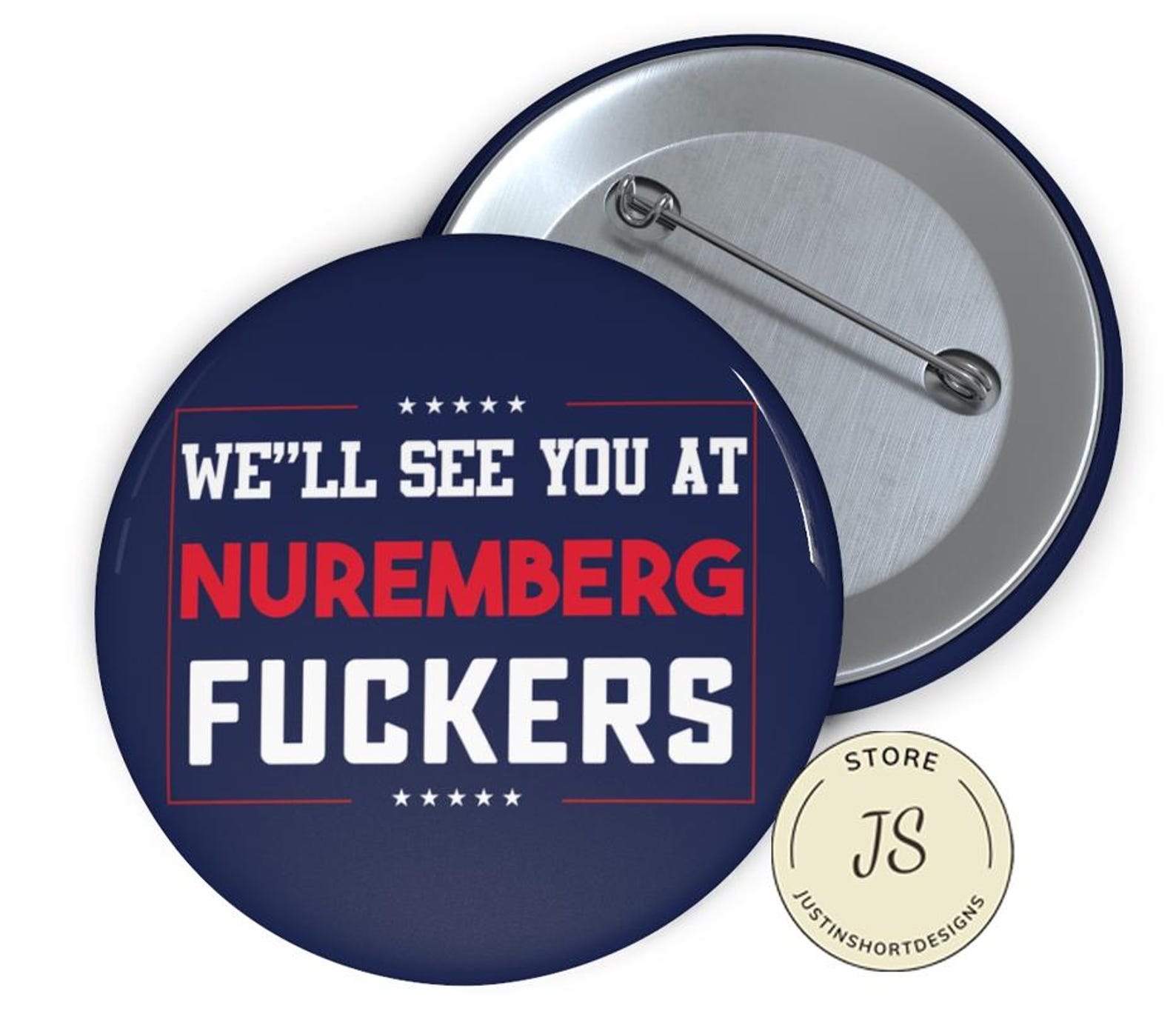 See You at Nuremberg Pin Buttons in 3 Sizes, Anti Fascist Activism Pin ...