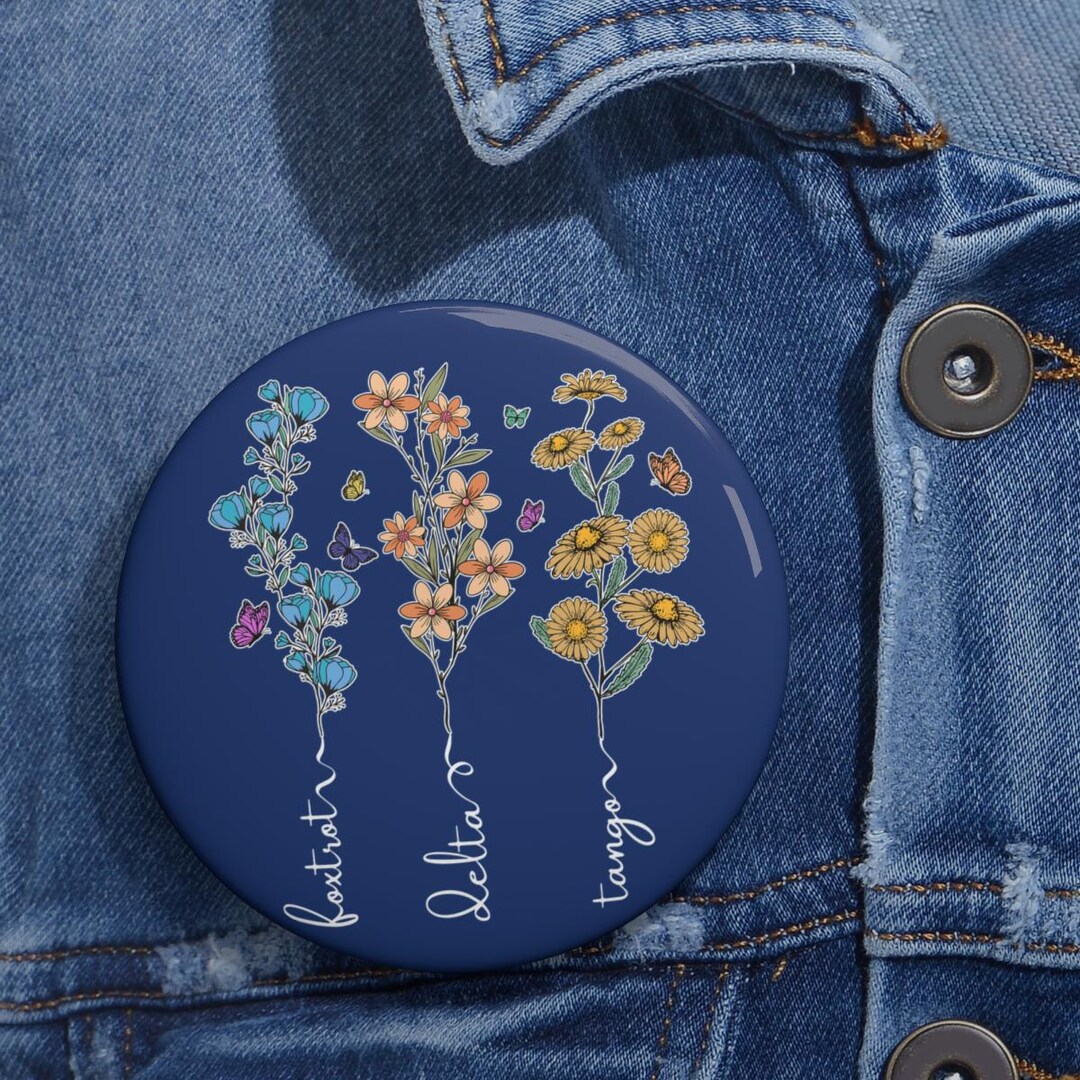 Floral Foxtrot Delta Tangopin Buttons in 3 Sizes, FAFO Resist Fascism ...