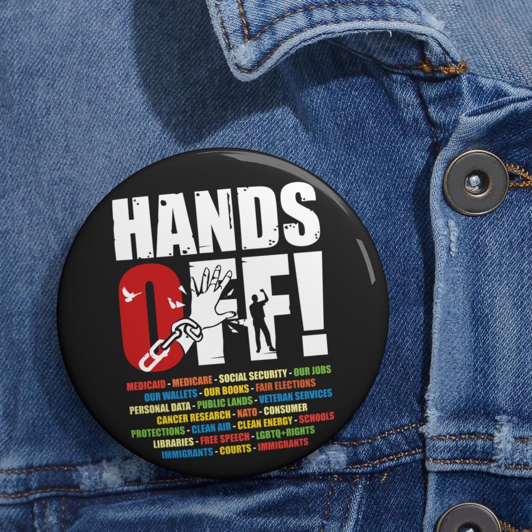 Hands off Protest Anti Trump Pin Buttons in 3 Sizes, Feminist Pin for ...