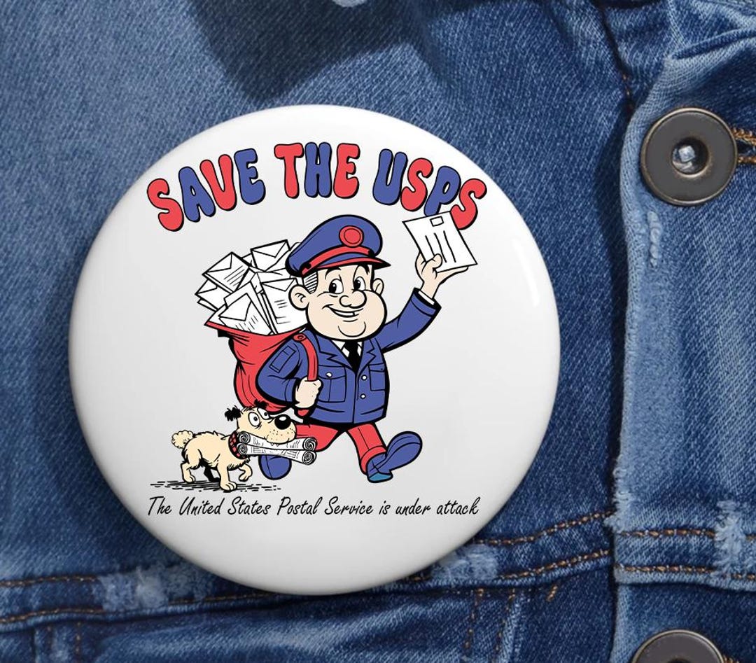 Save the USPS US Postal Service Anti Trump Pin Buttons in 3 Sizes ...