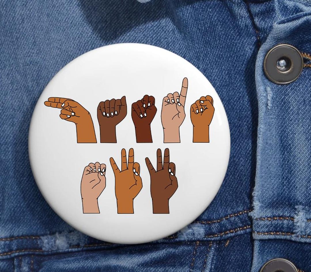 Hands off Sign Language Anti Trump Pin Buttons in 3 Sizes, Resist ...