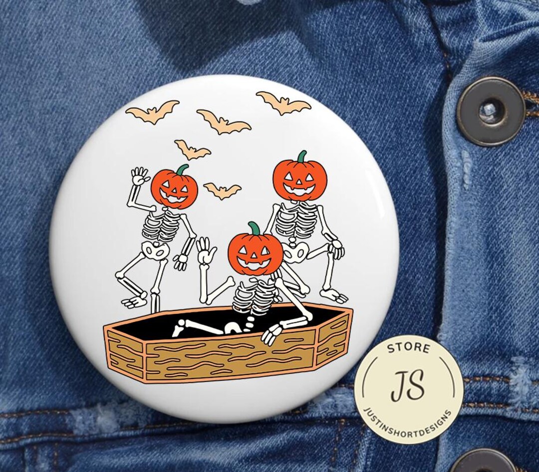 Halloween Pumpkin Skeleton Candy FDT Anti Trump Pin Buttons in 3 Size ...