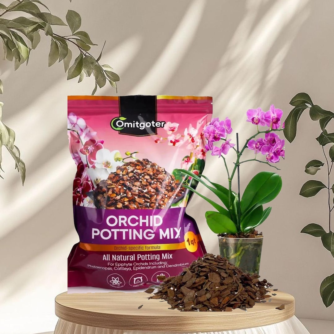 Orchid Potting Mix 1QT, Premium Orchid Bark Soil Medium for Potting ...