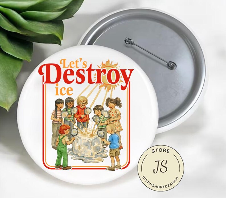 Let’s Destroy ICE Pin Buttons in 3 Sizes, Retro Protest Pin, Subtle ...