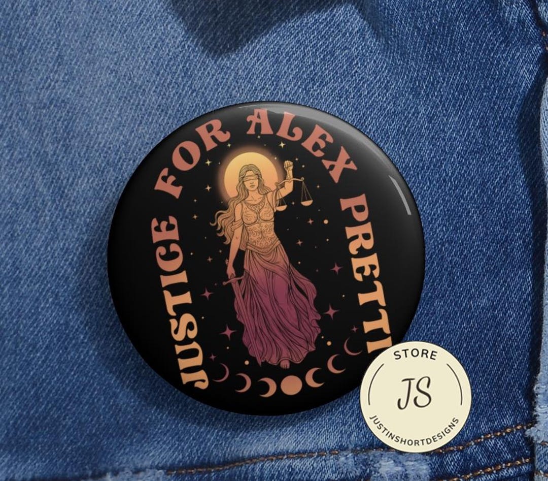 Justice for Pretti Memorial Sticker/pin Button- Activism Accessory ...