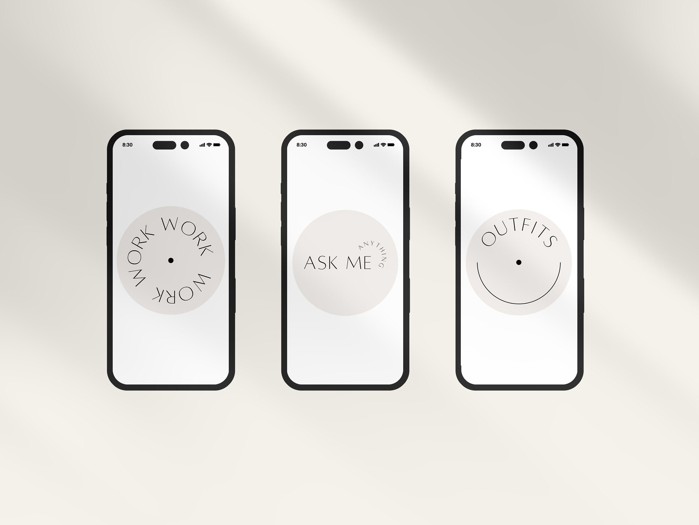 50 Minimal Grey Editable Instagram Highlight Covers, White Story Icons ...
